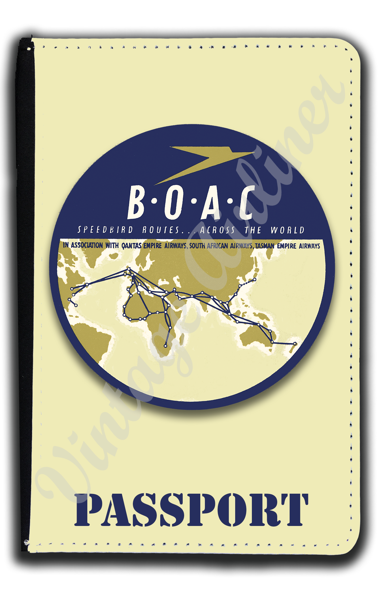 British Overseas Airways Corporation BOAC Vintage Bag Sticker Passport ...